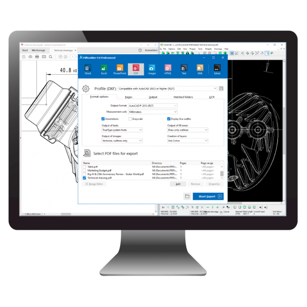 Convert PDFs with technical drawings to CAD / AutoCad / DXF