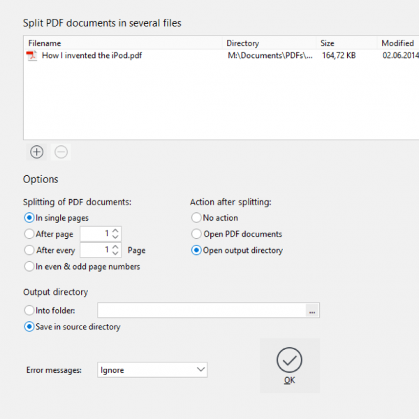Split & Merge PDF (and other) documents with "PdfEditor"