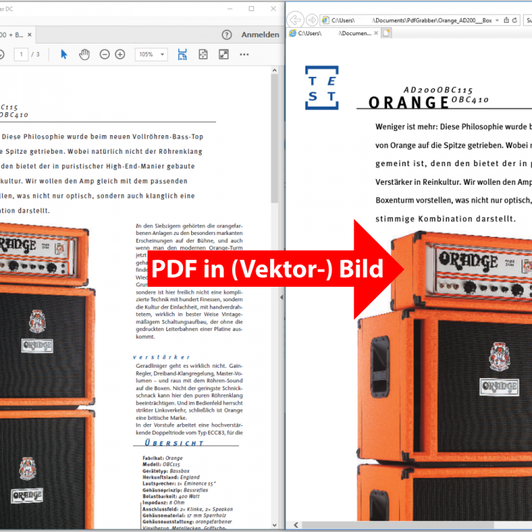 PDF in ein Bild umwandeln oder enthaltene Bilder exportieren